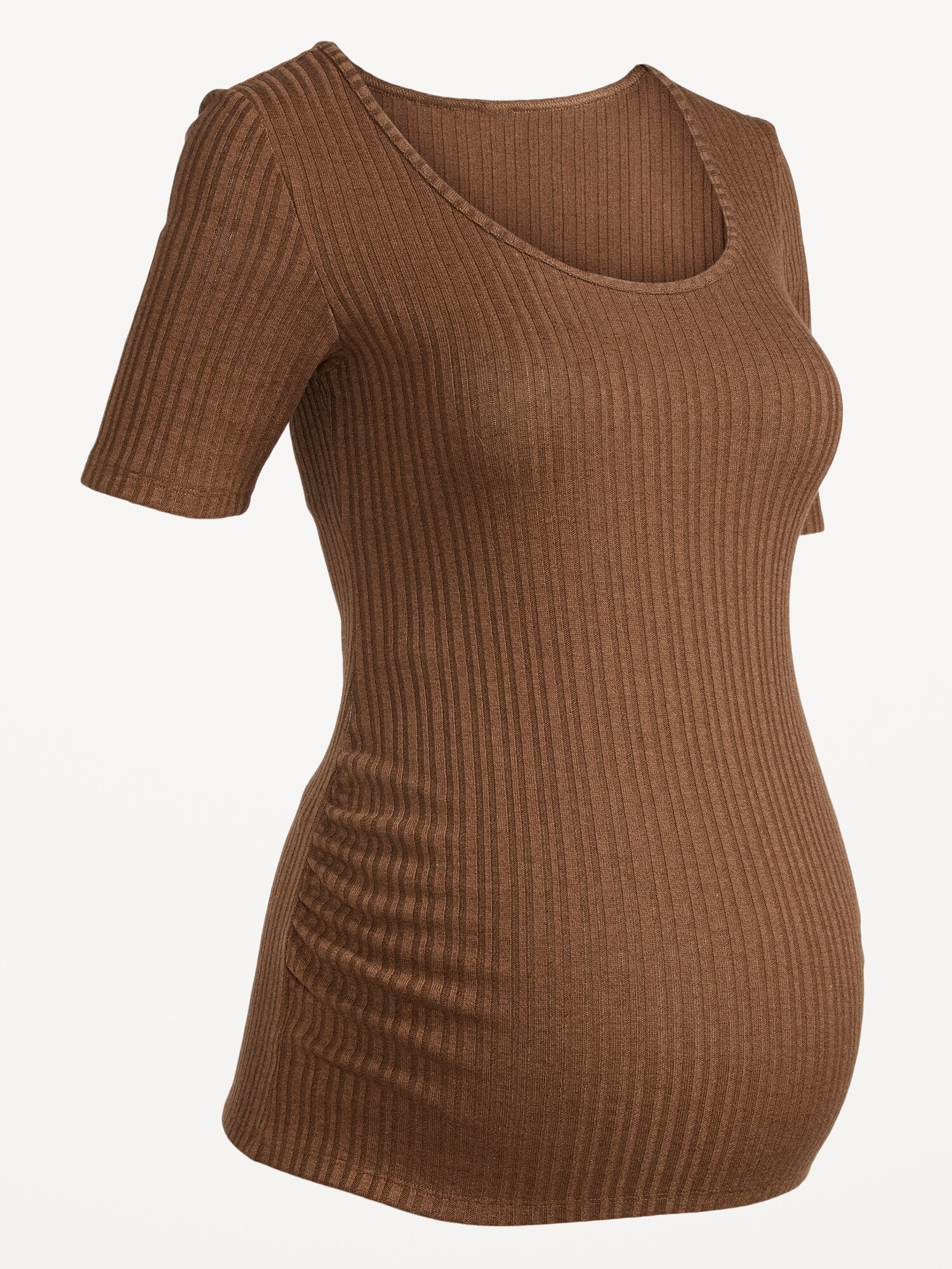 Maternity Fitted Elbow-Sleeve Rib-Knit Top | Old Navy