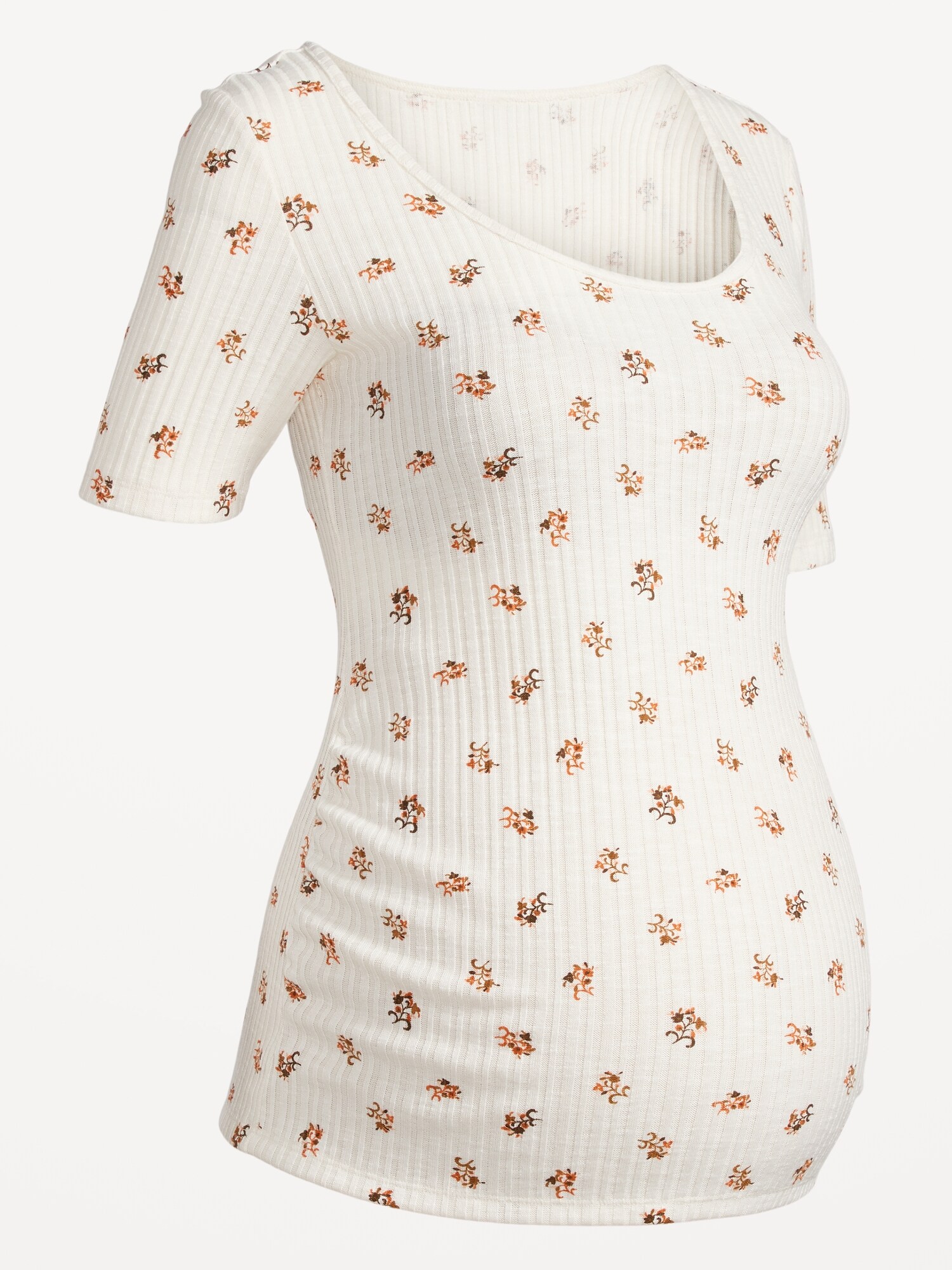 Maternity Fitted Elbow-Sleeve Rib-Knit Top | Old Navy