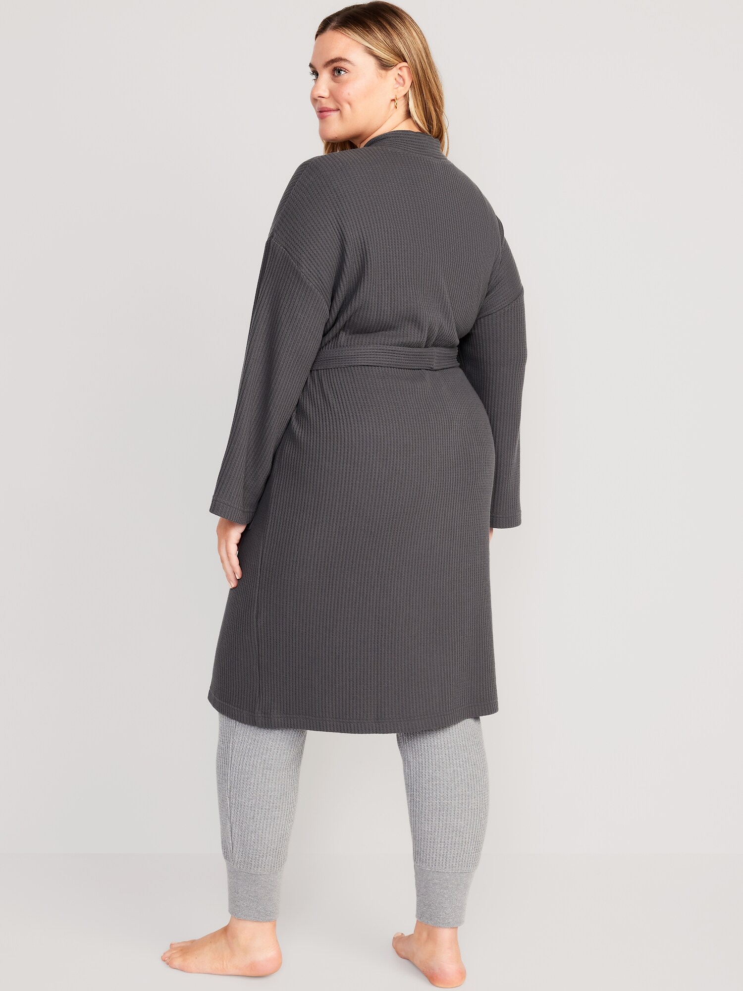 Oversized Waffle-Knit Tie-Belt Robe for Women | Old Navy