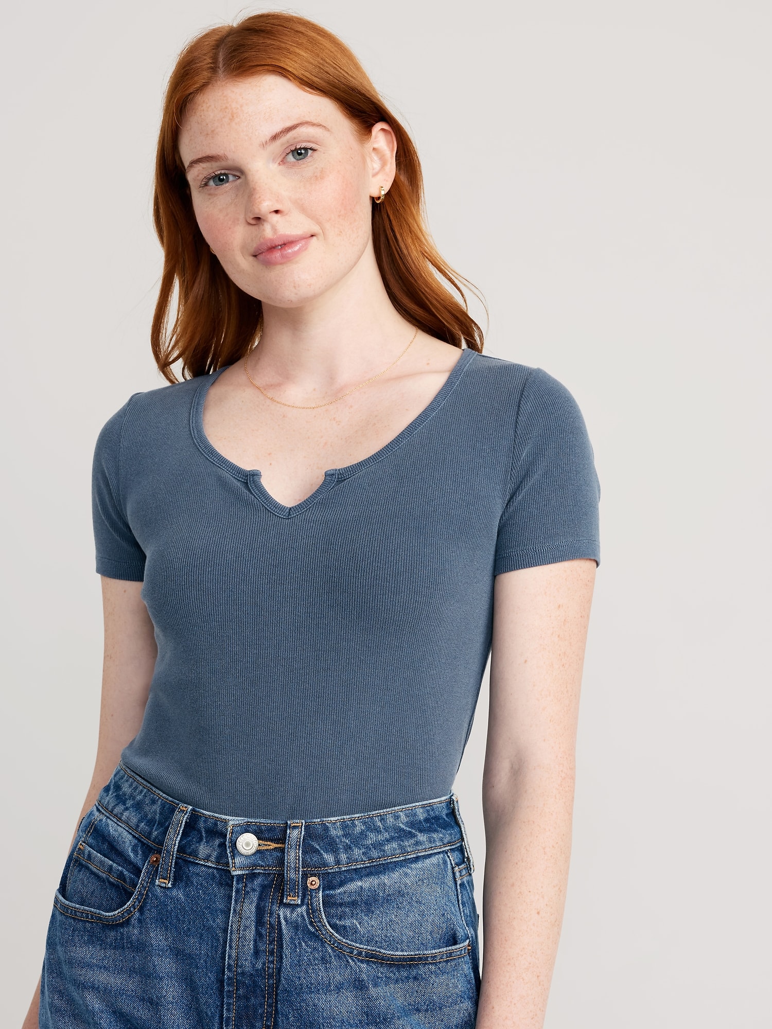 Fitted Rib-Knit T-Shirt | Old Navy