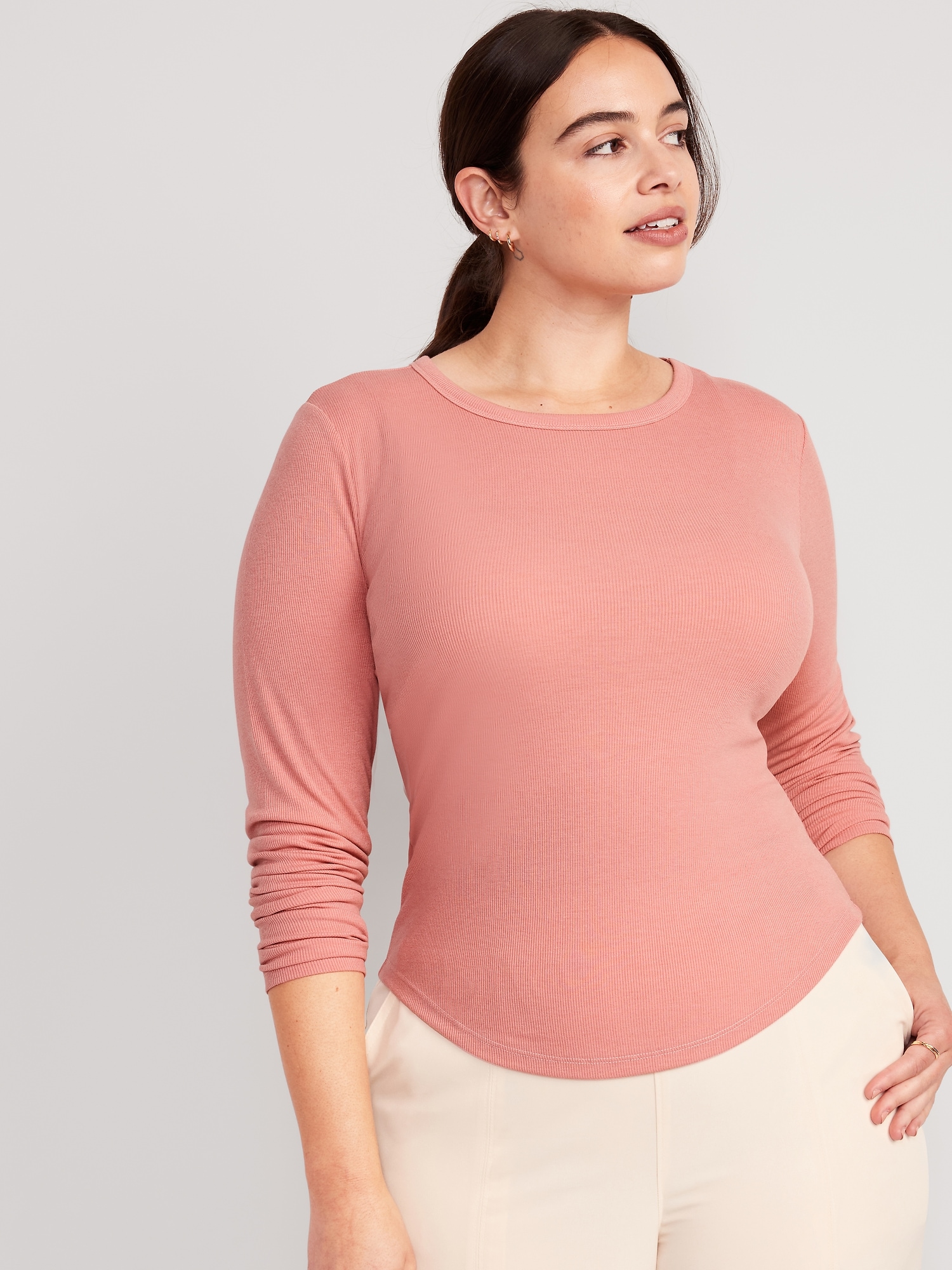 UltraLite Fitted Rib-Knit Top | Old Navy