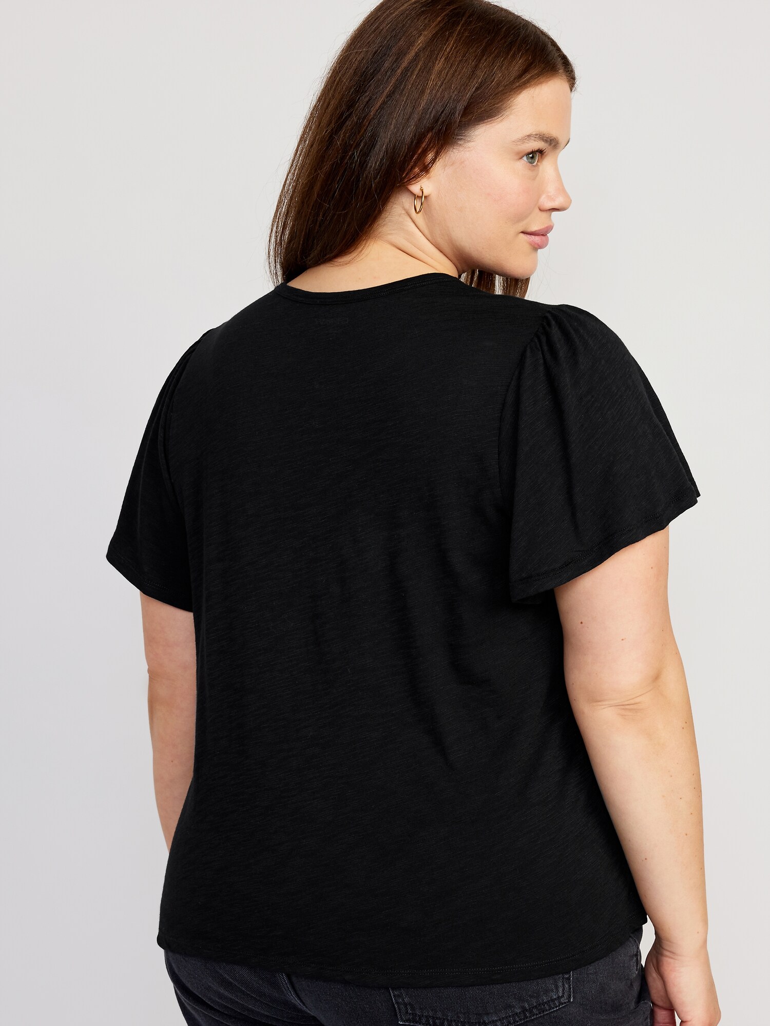 Flutter-Sleeve Slub-Knit Top | Old Navy