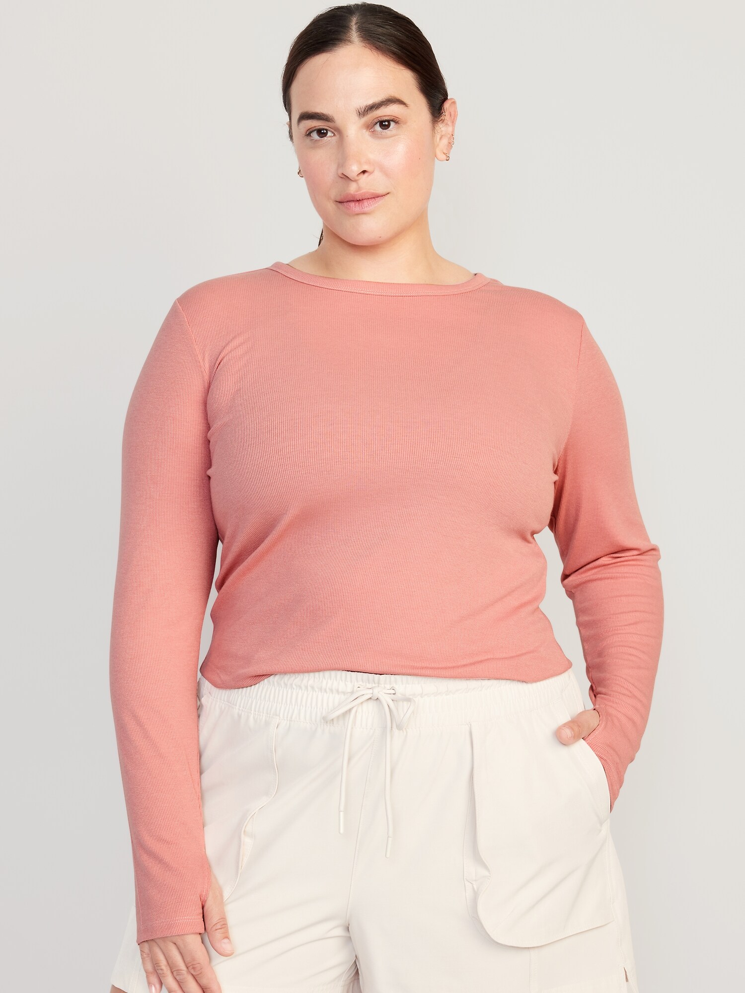 UltraLite Fitted Rib-Knit Top | Old Navy