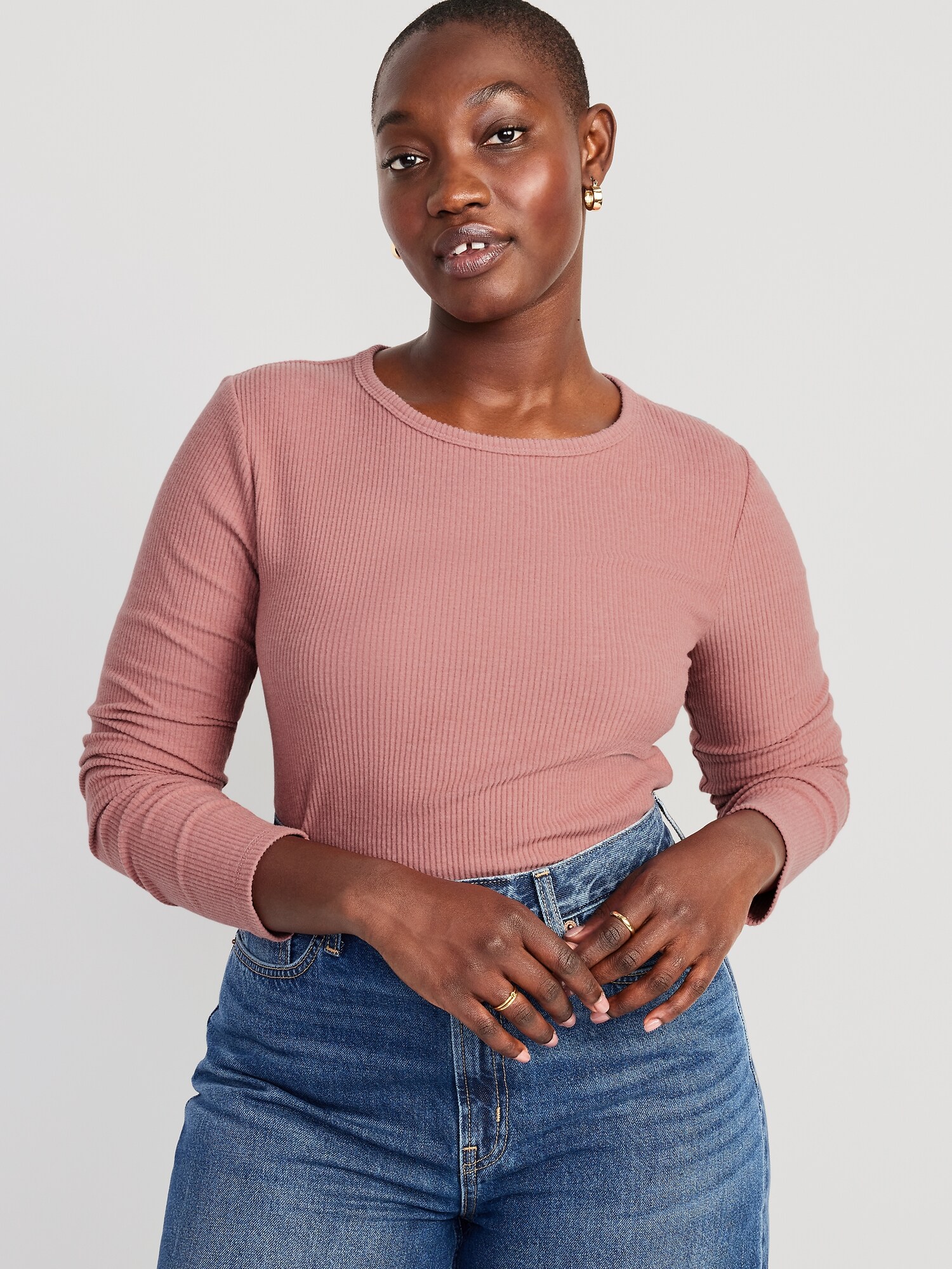 Plush Long-Sleeve Crew-Neck T-Shirt | Old Navy