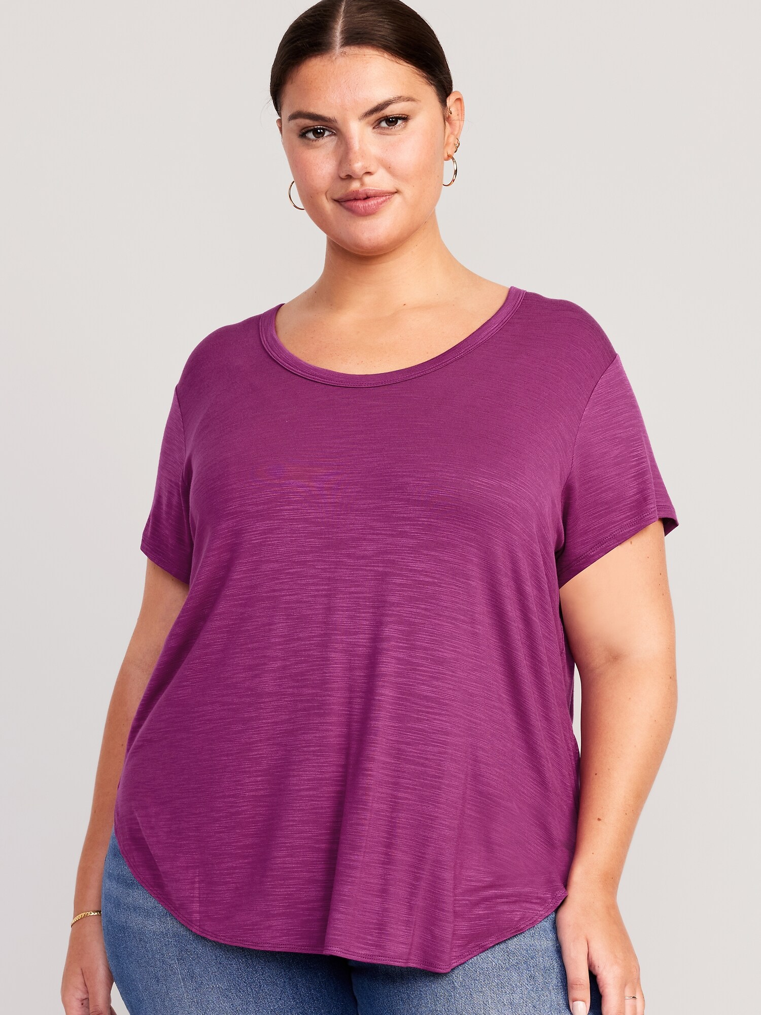 Luxe Voop-Neck Tunic T-Shirt | Old Navy