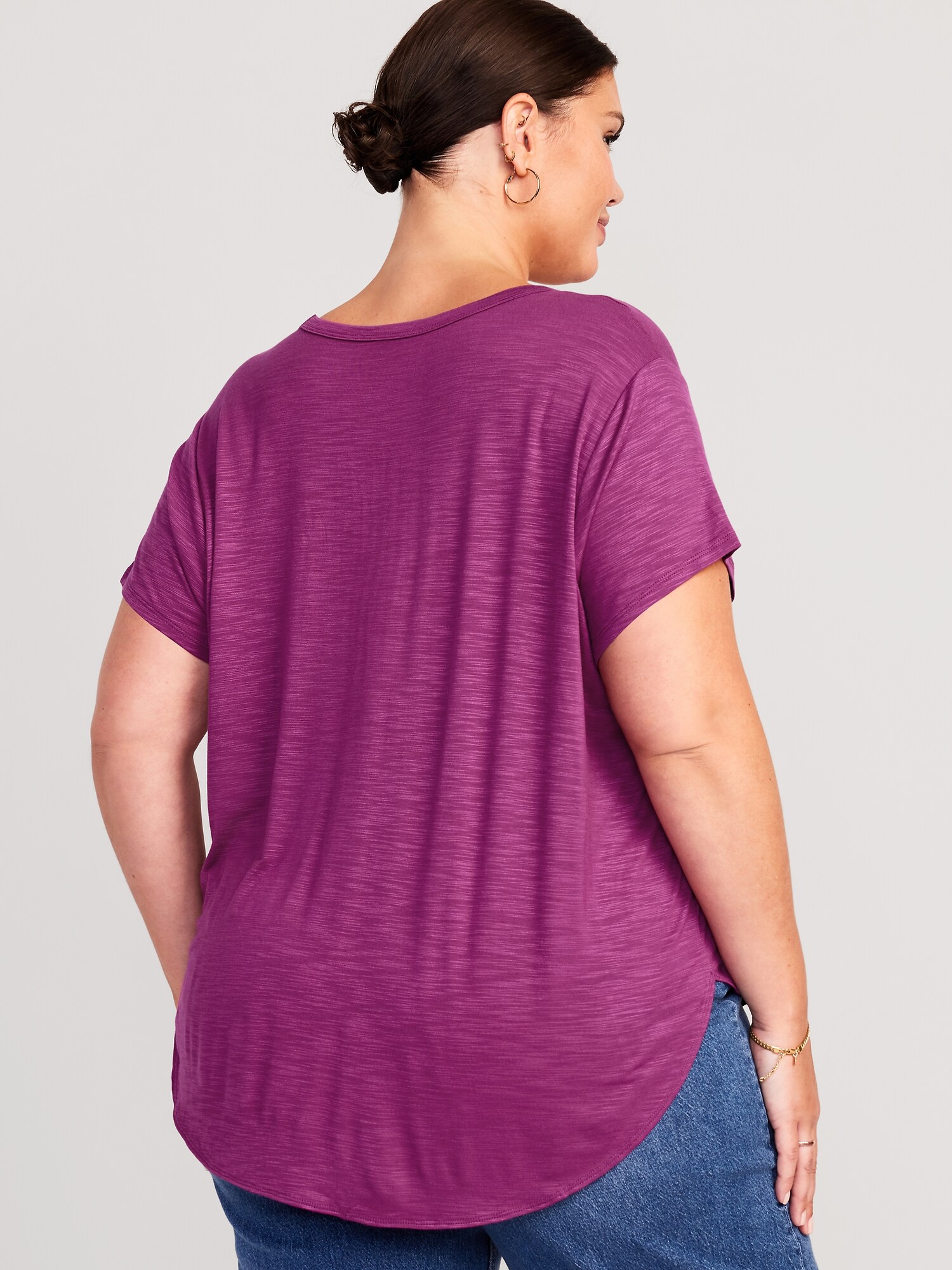Luxe Voop-Neck Tunic T-Shirt | Old Navy