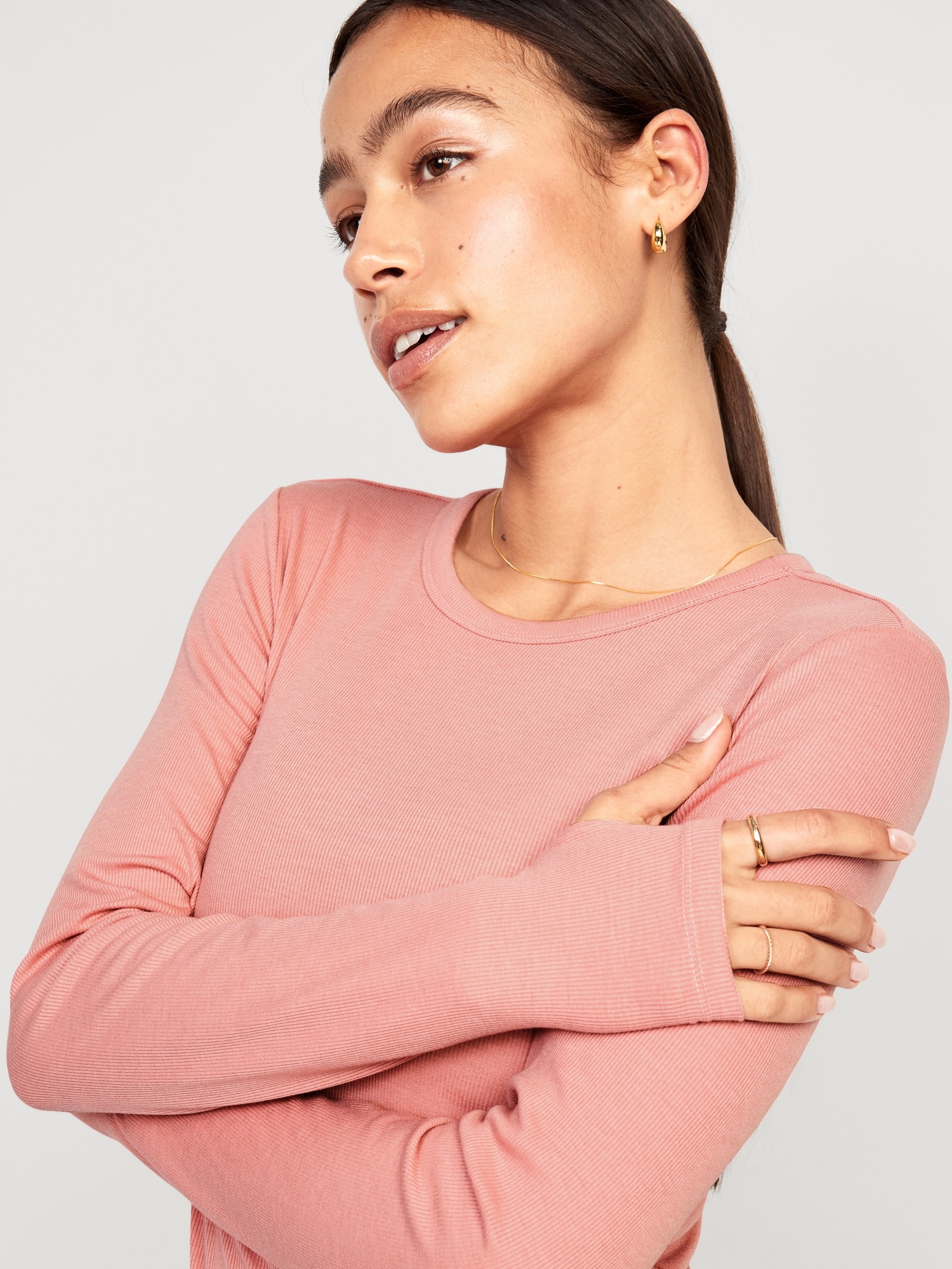 UltraLite Fitted Rib-Knit Top | Old Navy