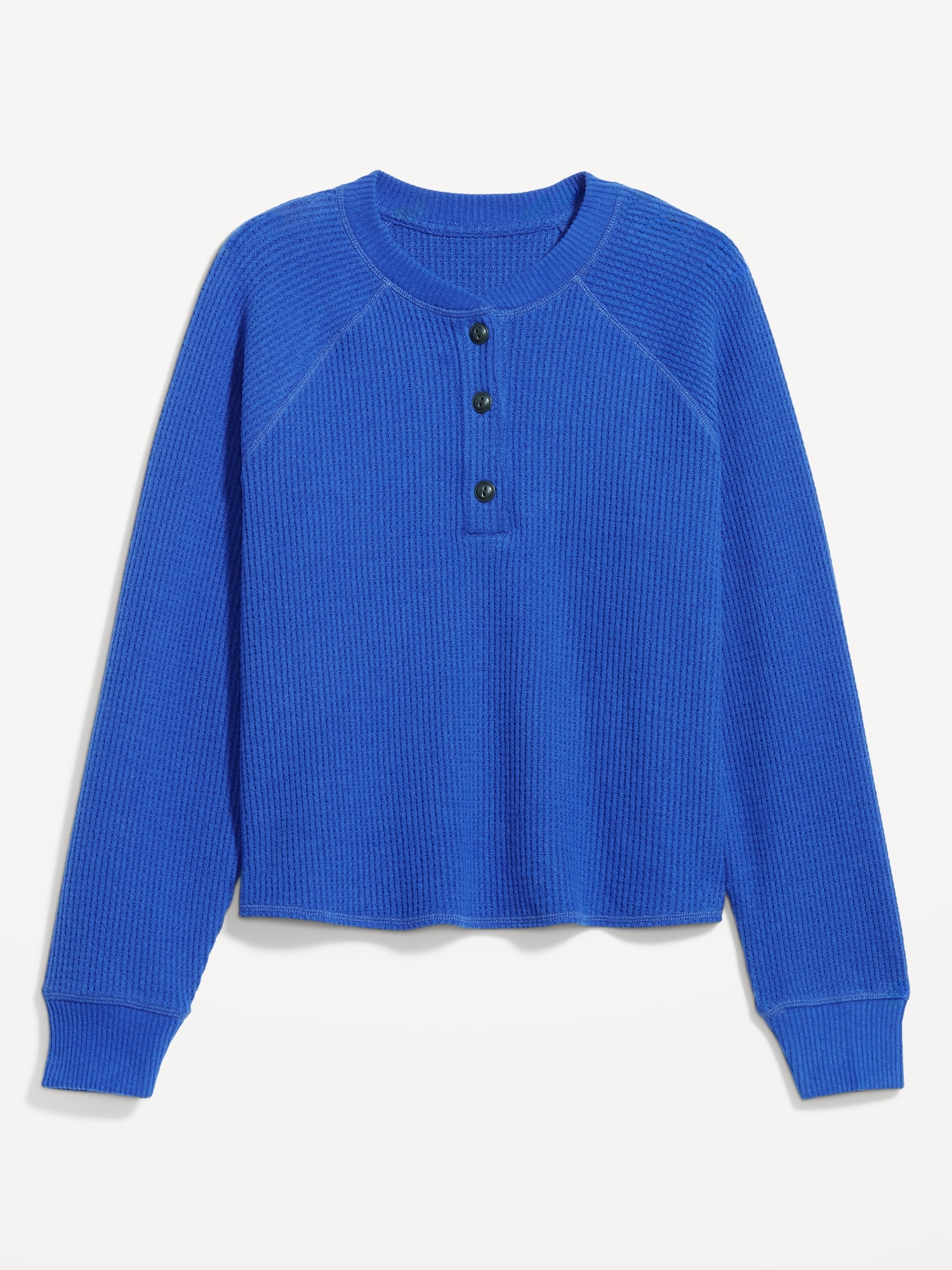Plush Waffle-Knit Henley Top | Old Navy