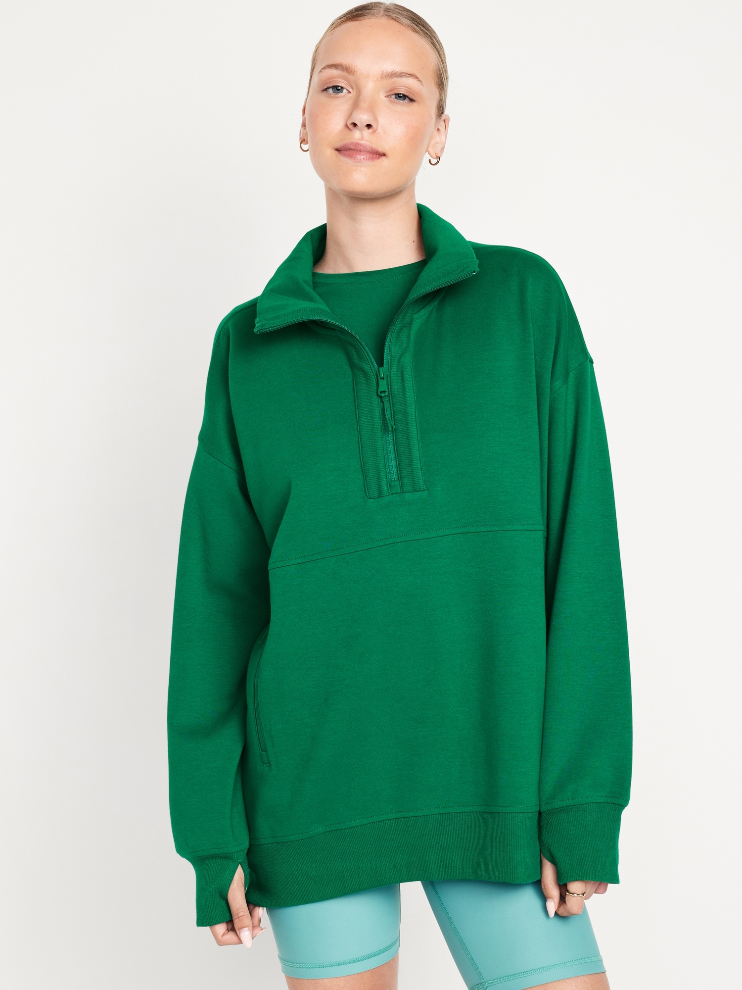 Dynamic Fleece Oversized Half Zip Tunic | Old Navy
