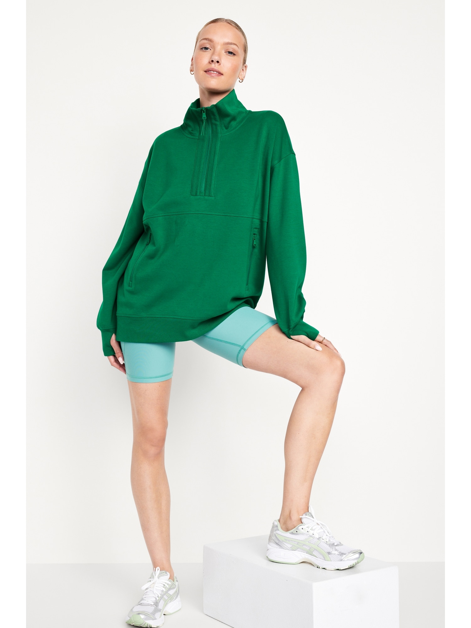 Dynamic Fleece Oversized Half Zip Tunic | Old Navy