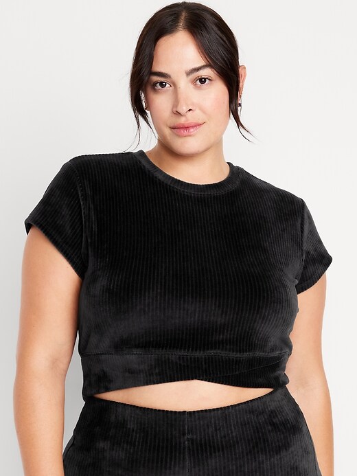Ultra-Crop Velour Performance Top | Old Navy