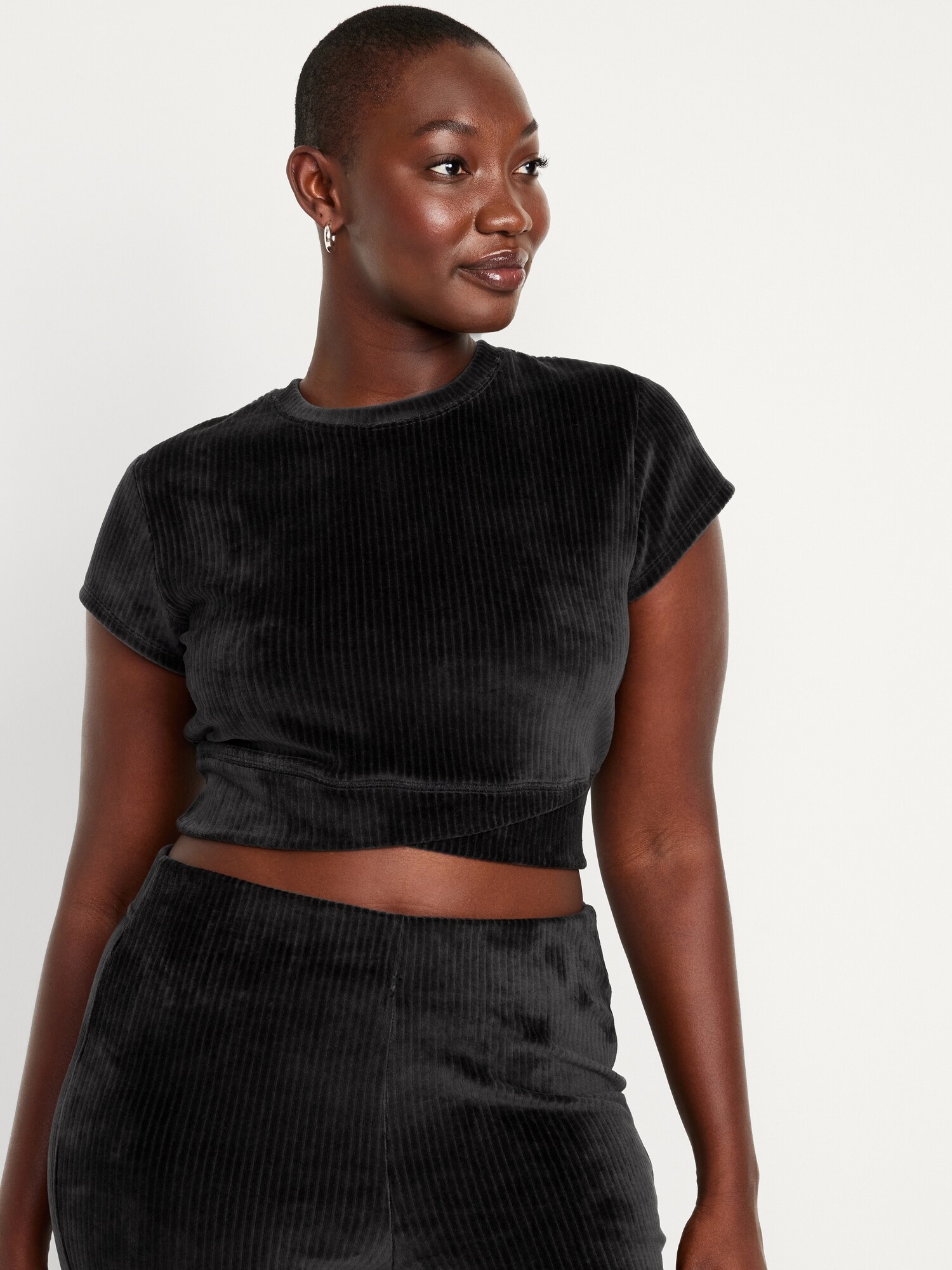 Ultra-Cropped Velour Performance Top | Old Navy