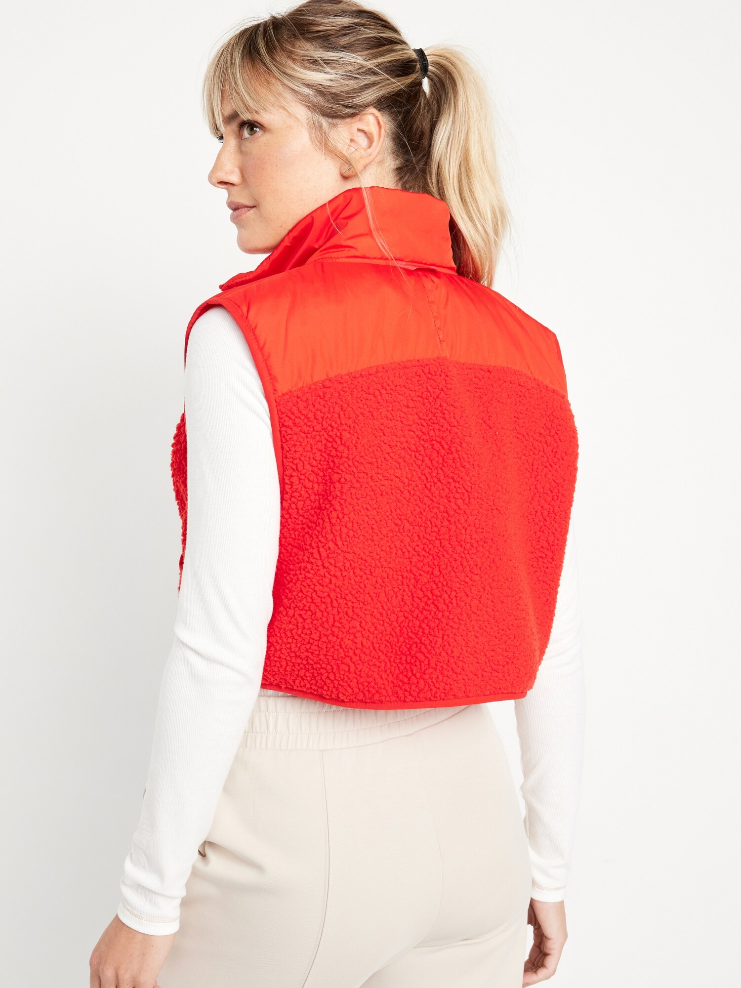 Crop Hybrid Zip Vest | Old Navy