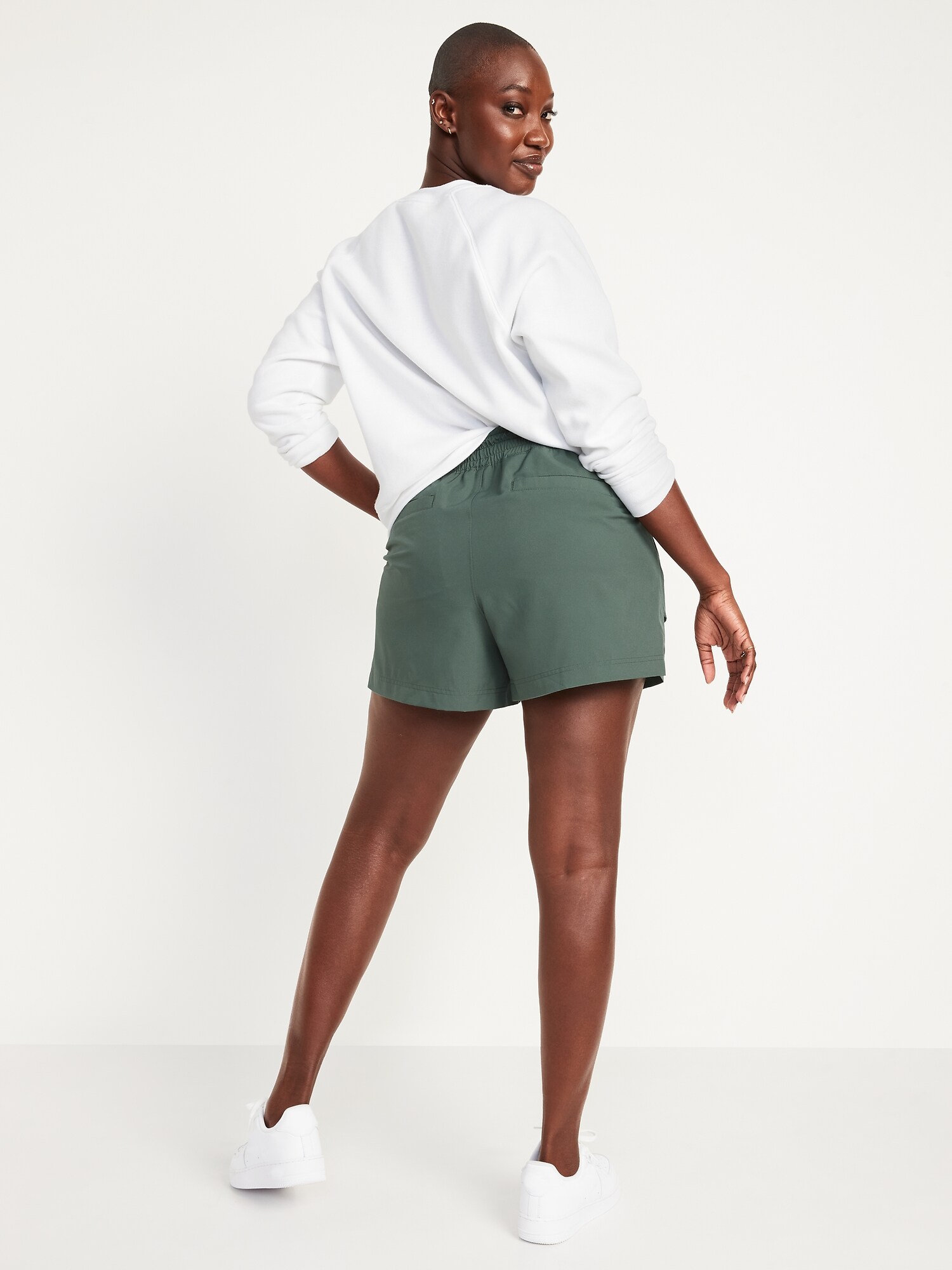 High-Waisted StretchTech Shorts -- 4-inch inseam | Old Navy