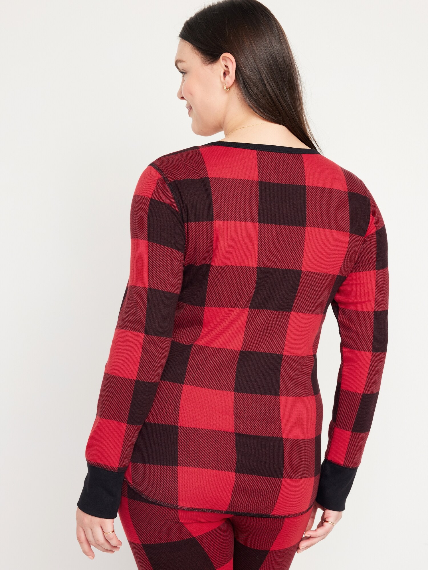 Long Sleeve Waffle-Knit Pajama Top for Women | Old Navy