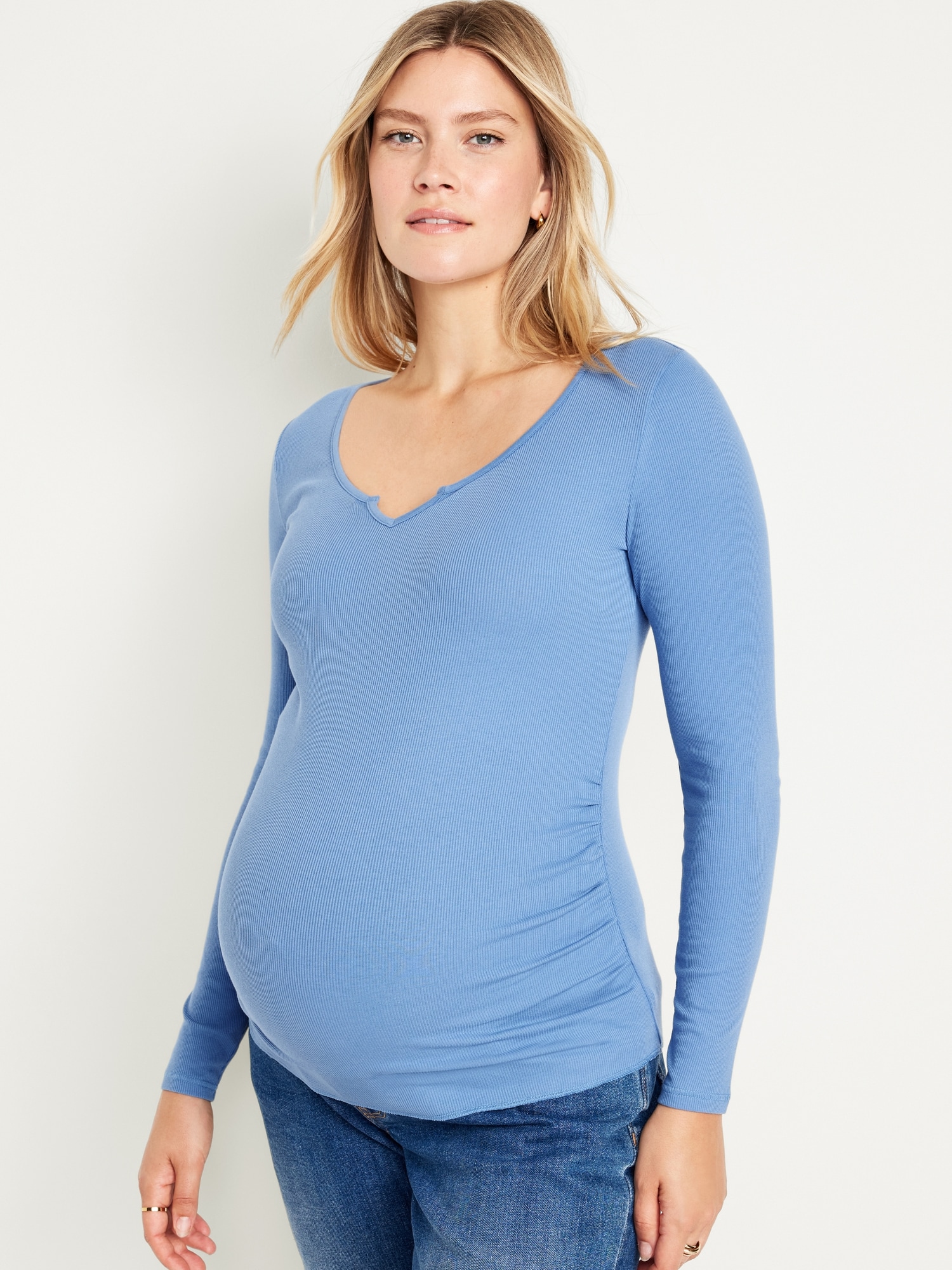 Maternity Long-Sleeve Rib-Knit Top | Old Navy