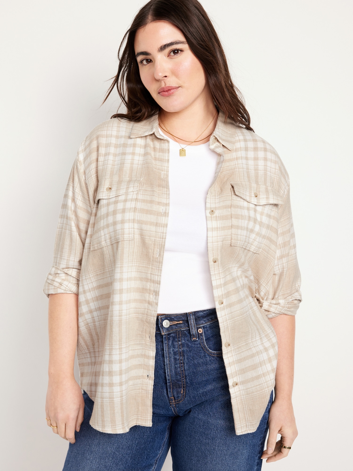 Loose Flannel Boyfriend Shirt | Old Navy