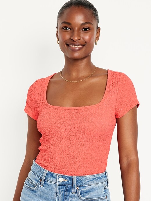 Fitted Square-Neck T-Shirt | Old Navy