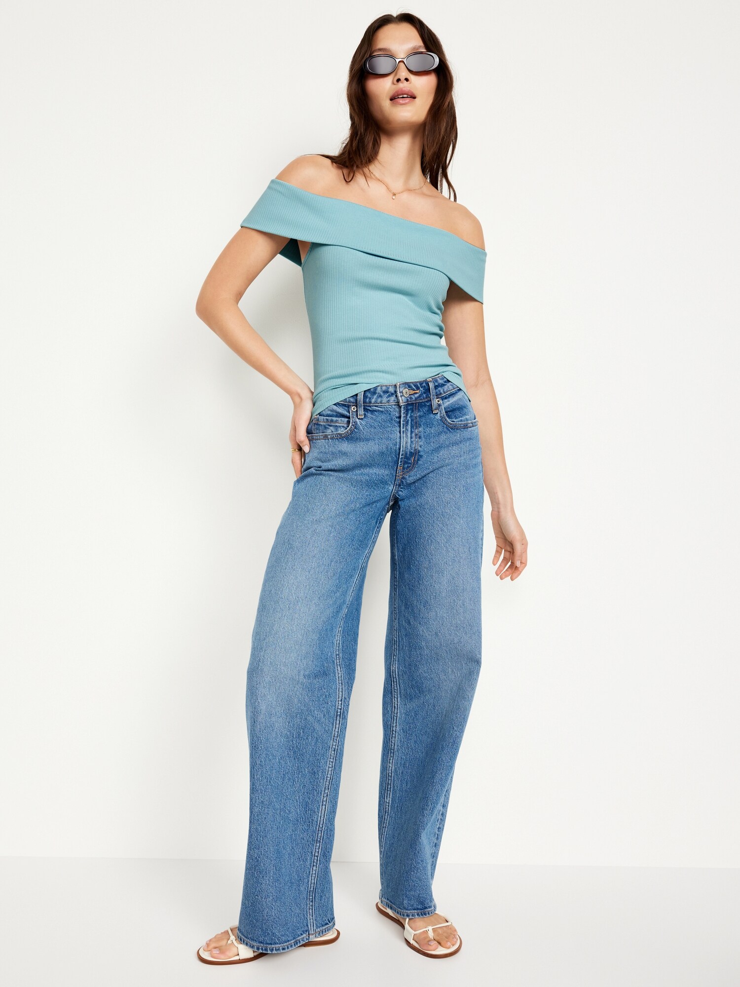 Off-Shoulder Ribbed Top | Old Navy