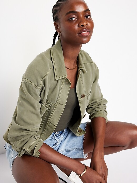 Crop Utility Jacket | Old Navy