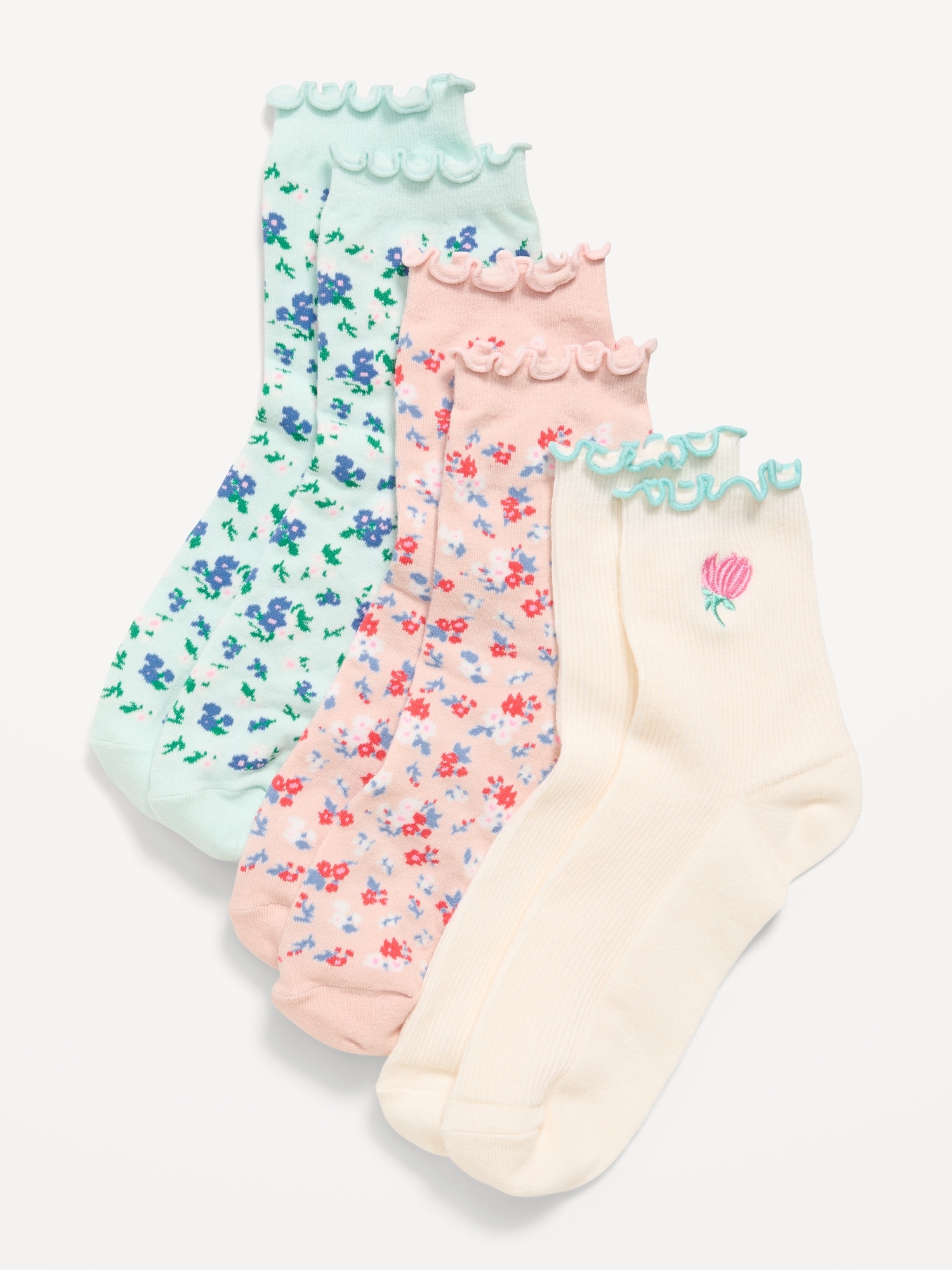 Ruffled Crew Sock 3-Pack for Women | Old Navy