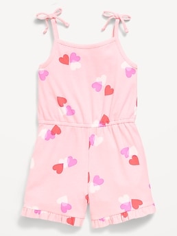 Sleeveless Tie-Bow Ribbed Romper for Toddler Girls | Old Navy